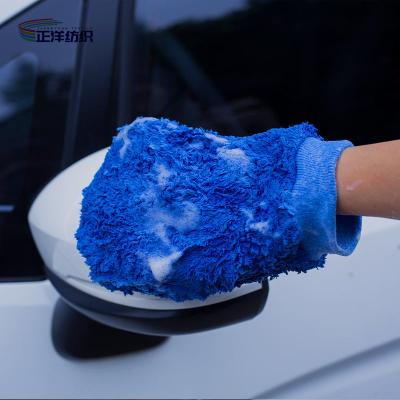 China 28x18cm 86g de Blauwe Absorberende Auto die van het Vacht Super Water Microfiber-Handschoenen schoonmaken Te koop