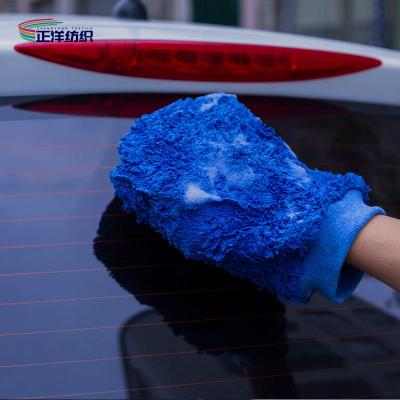 China 28x18cm 86g de Blauwe Absorberende Auto die van het Vacht Super Water Microfiber-Handschoenen schoonmaken Te koop