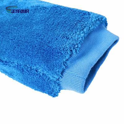 China 28x18cm 86g de Blauwe Absorberende Auto die van het Vacht Super Water Microfiber-Handschoenen schoonmaken Te koop