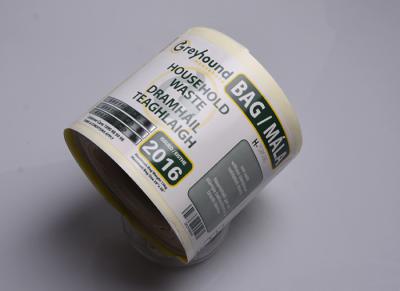 China Print Eco friendly strong adhesive paper barcode household waste tracking sticker labels roll for sale