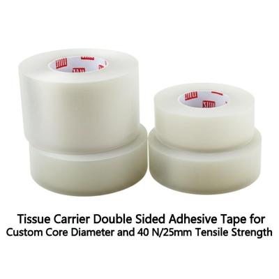 China Heat Resistant Double Sided Adhesive Tape with 40 N/25mm Tensile Strength and Custom Core Diameter for sale
