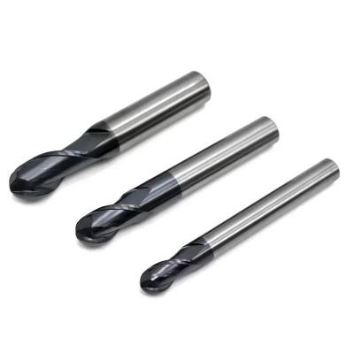 China Milling Cutter 4 Flute Ball Nose CNC Router Bit Carbide End Mill 45HRC R3 R4 R5 R6 for sale