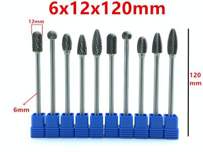 China 120mm Long Shank Double Cut Tungsten Carbide Rotary Burrs for Deep Hole Metal Processing Die Grinder Bits for sale