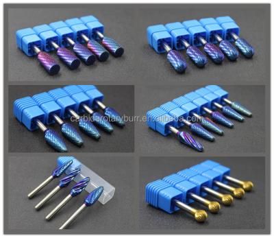 China Multi-shape Coated Rotary Carbide Burr Kit 1/4