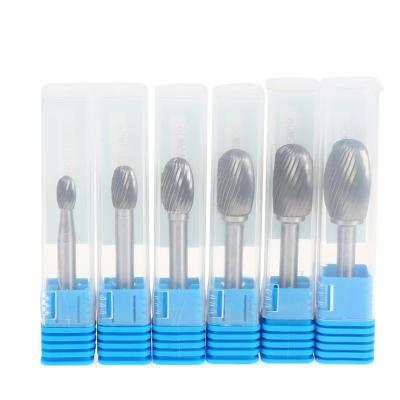 China Oval Shape Double Cut Solid Carbide Burrs For Wood Carving for sale