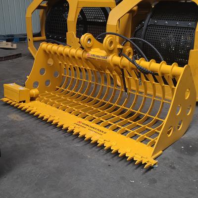 China 560 Graafmachine bevestiging ZHONGJU 82 In graafmachine zeven Bucket Rock Tilting Bucket Water Grass Hopper Te koop