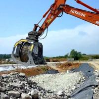 China Versatile Yellow Excavator Rotating Screening Bucket For Multiple Applications for sale