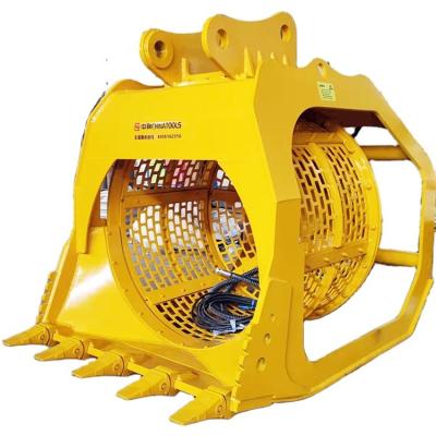 China Boormachine Aanhangsels Hydraulische roterende screening emmer met 1,2m3 Capaciteit Te koop