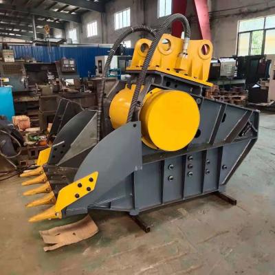 China 1240 mm Max Jaw Opening Excavator Crushing Bucket met roterende functie en hoge capaciteit Te koop