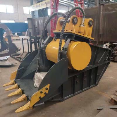 China 1240 mm Max Jaw Opening Excavator Crushing Bucket met roterende functie en hoge capaciteit Te koop