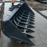 China 300 kg Load Mini Excavator Attachments Bucket Root Rake Grapple with Customized Width for sale