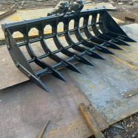 China 300 kg Load Mini Excavator Attachments Bucket Root Rake Grapple with Customized Width for sale