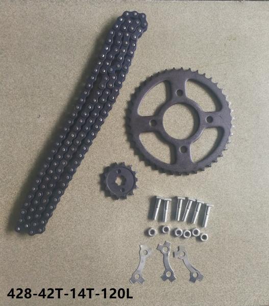 Quality 36PF0010 OEM Motorcycle Parts 428 - 120L Sprocket Chain Kit For BAJAJ BOXER for sale