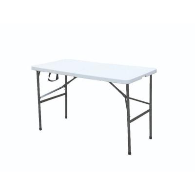 China 4ft Adjustable White Plastic Picnic Folding Table Chair For Event For Garden Outdoor for sale