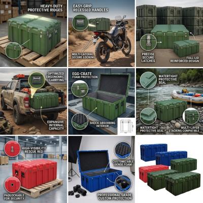 China Portable Rotomolded Tool Box Spring-Loaded Handle LLDPE Mobile Equipment Carrier for Field Service Technician for sale