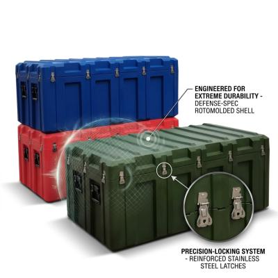 China Wheeled 1200mm Rotomolded Tool Box IP65 Waterproof Long Equipment Transport Case LLDPE Military for sale