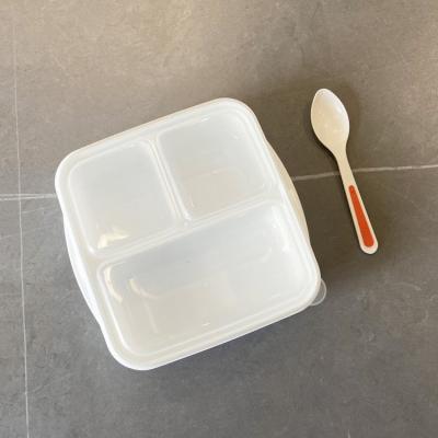 China Reusable PP 3 Compartment Bento Lunch Box 1000ml for sale