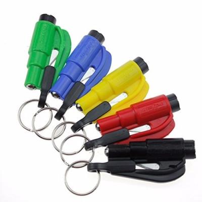 China Car Styling Pocket Auto Emergency Rescue Tool Glass Window Breaking Safety Hammer with Keychain Seat Belt Knife Cutter for sale