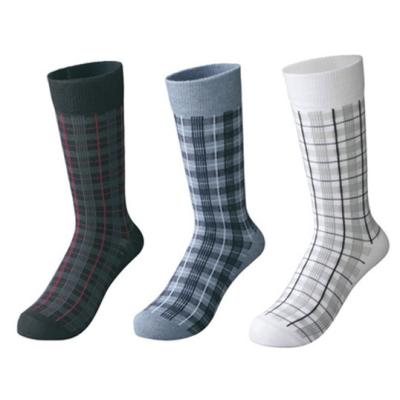 China custom socks ,design socks, logo socks,Mens Grid Pattern Dress Socks for sale