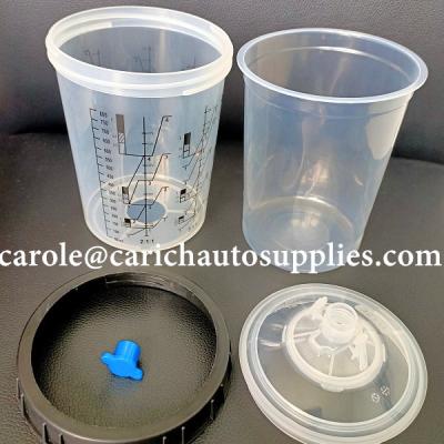 China hot sale plastic air spray gun paint preparing mixing cup 850ml for car spray booth for sale