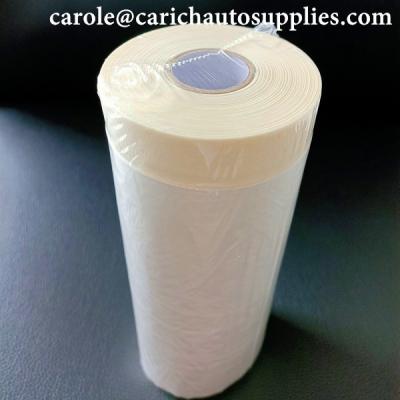 China painter's static plastic paint masking film with paper masking tape for general purpose for sale
