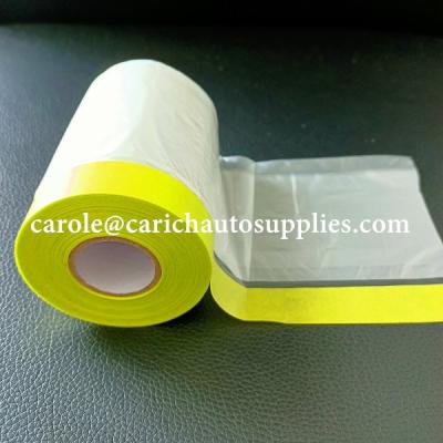 China easy tear furniture covering static plastic paint masking film with paper masking tape for general purpose paint use for sale