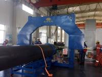 China 1000mm CNC Plastic Pipe Cutting Machine PE PP HDPE Adjustable Angle 0-67.5° for sale