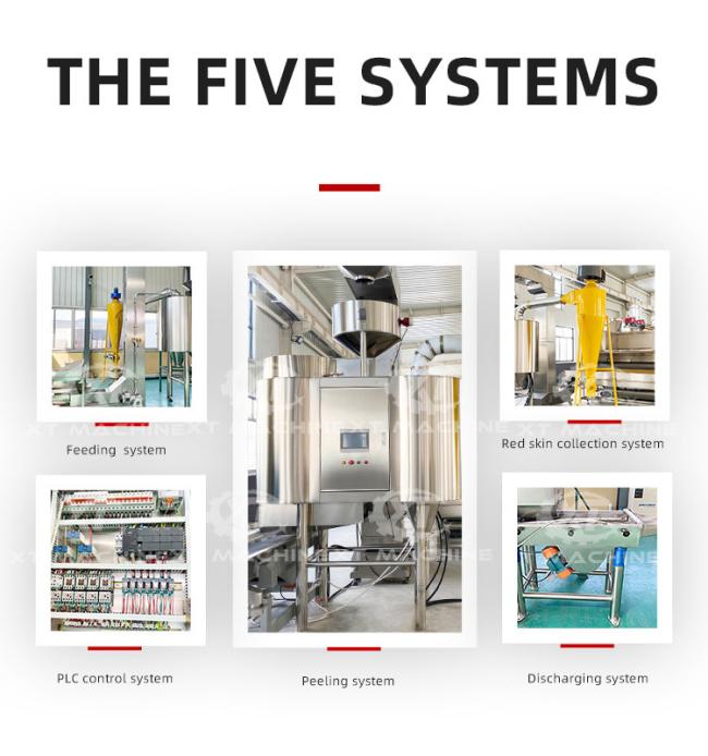 Fully automatic high blanching rate Air Peanut Blanching Machine with no powder and smooth surface 2
