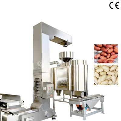 China Advanced Hot Air Peanut/Pistachio/Hazelnut Blanching Machine 500-600kg/h Capacity and PLC Control System for sale
