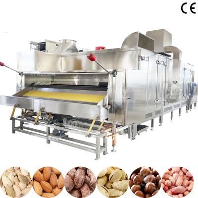 China Customizable 300kg/h-1000kg/h Continuous Belt Type Nuts Roasting Machine with PLC Control Panel for sale