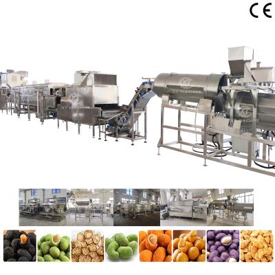 China Línea de producción de recubrimiento y fritura de cacahuetes totalmente automática, planta de producción de fritura y recubrimiento de frutos secos en venta