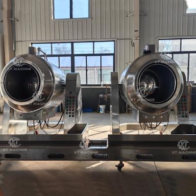 China 80kg/batch Capacity Gas Heating Peanut Frying Machine Seed Drum Roasting Machine For Seed Processing for sale