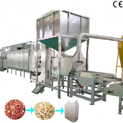China Fully Automatic 500kg/h-3000kg/h Peanut Slitting and Blanching Machine Air Peeling Machine for Nut Processing Plants for sale