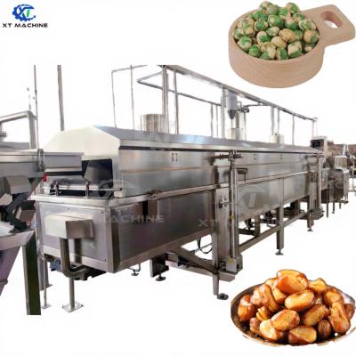 China High Output 500-800kg/h Continuous Peanut Frying Machine with SUS304 Stainless Steel and PLC Control for sale