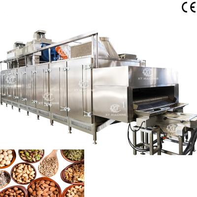 China Fully Automatic Nuts Roasting Machine Peanut Pistachio Roaster with PLC Intelligent Control for Adjustable Roasting Sections for sale