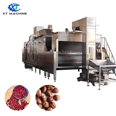 China 304 Stainless Steel Continuous Belt Nut Roaster with PLC Control and 3000kg/h Capacity for Peanut/Seed/Almond/Cashew Roasting for sale
