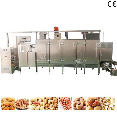 China SUS304 Continuous Nuts Roaster Cashew Nut Japanese Peanut Roasting Machine with PLC Control for Commercial Use for sale