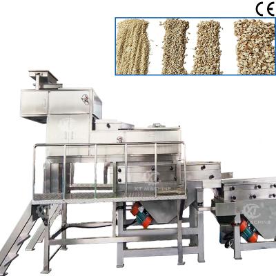 China 500kg/h-1000kg/h Four-stage Nut Chopper Stainless Steel 304 Peanut Crushing Machine for Nut Processing for sale