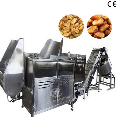 China 100kg/h Automatic Discharging SUS304 Japanese Peanut Batch Frying Machine De Oiling Machine With CE Certification for sale