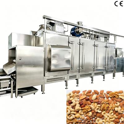 China Continuous Nuts Roasting Machine 300-500kg/h Oatmeal Roasting Machine with PLC Control and 304 Stainless Steel Construction for Nut Processing Plants for sale