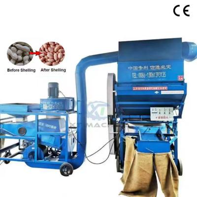 China Automatic Peanut Shelling Machine 200kg/h Carbon Steel Groundnut Dehuller Agricultural Peanut Sheller With Stable Motor for sale