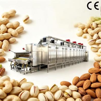 China Multi-Purpose Continuous Belt Roasting Dryer Oven PLC Control 304SS Hot Air Roaster for Peanut Cashew Nuts for sale
