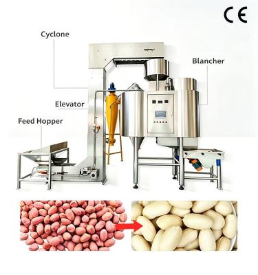 China Automatic Blanched Peanut Hazelnut Pistachio Production Line Roaster Air Peeler Vacuum Packing Machine 500-2000kg/h for sale