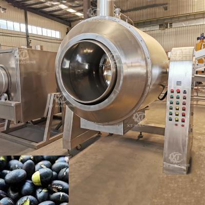 China 70kg/batch Gas Heating Roller Roaster Multipurpose Sugar-coated Nut Making Machine for sale