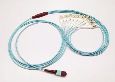 中国 QSFPモジュールのために多重モードLCの二重Uniboot MPOのファン・アウト ケーブル20の中心へのMPO 販売のため