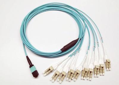中国 QSFPモジュールのために多重モードLCの二重Uniboot MPOのファン・アウト ケーブル20の中心へのMPO 販売のため