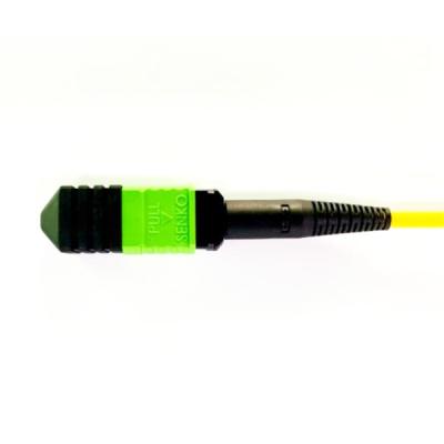 中国 40G/100G議定書のためのMpoケーブルの黄色色Bの極性への単一モード3.0mm Mpo 販売のため