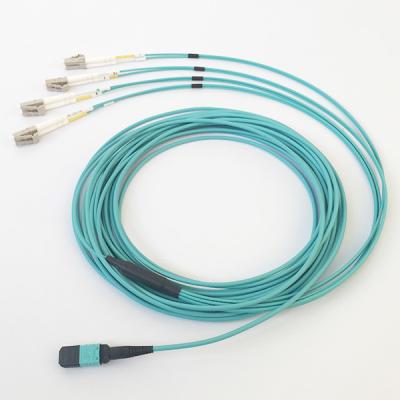 China 8F MPO aan Fanout van LC Duplexmpo Kabel Multimode OM3 Vezel voor Datacommunicatie Te koop