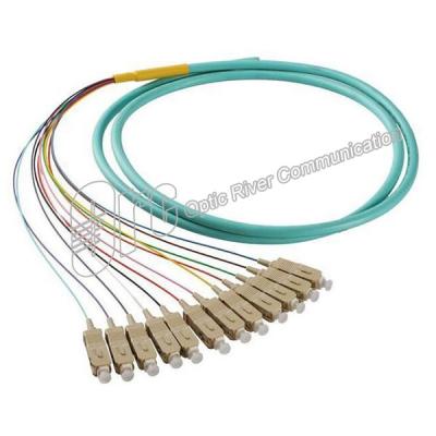 Cina 12 testa ottica del quadrato dello Sc UPC di Jumper Fiber Pigtail Cable OM3 della fibra dei centri in vendita