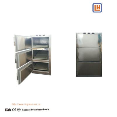 China Morgue refrigerator Three Body Mortuary Freezer/Stainess Steel  Mortuary Cooler for dead body storage with 3 corpses for sale